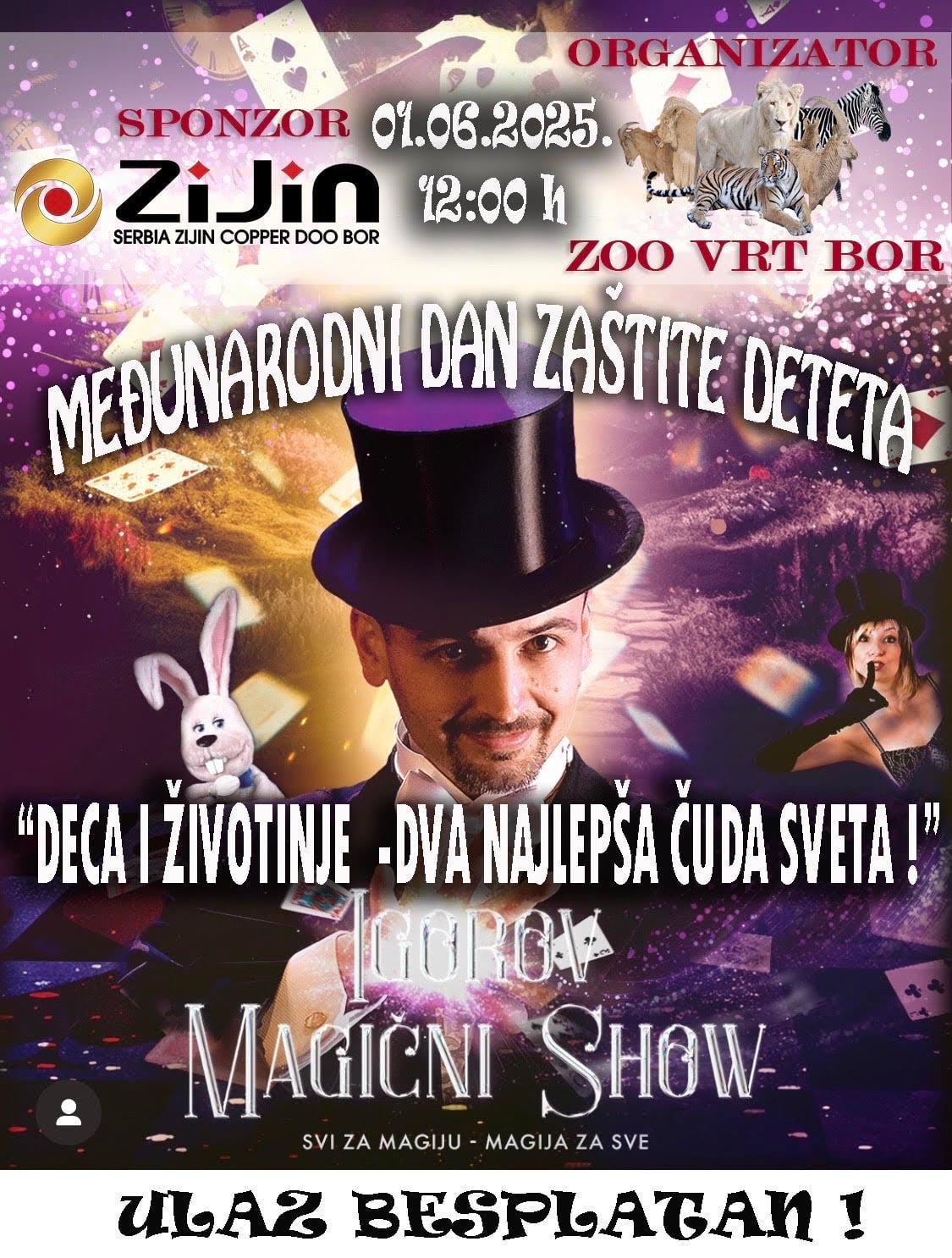 Besplatan ulaz i bogat program u borskom Zoo vrtu u nedelju povodom ...