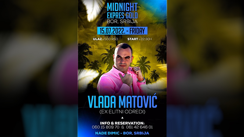 Vlada Matović u petak u borskom klubu "Midnight express gold" - Bor 030